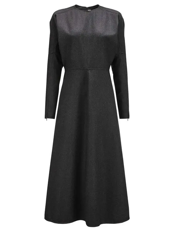 Victoria Beckham Dolman Wool Midi Dress - Gray