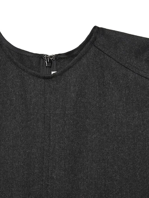 Victoria Beckham Dolman Wool Midi Dress - Gray