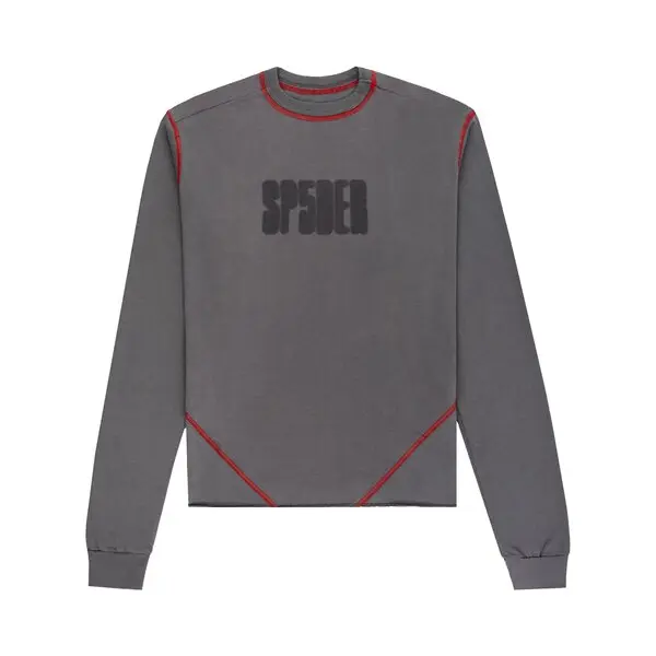 SP5DER Contrast Stitch Long-sleeve 'taupe - Grey