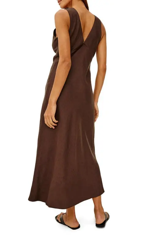 Rails Avianna Plunge Neck Linen Maxi Dress