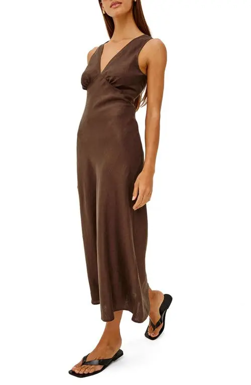 Rails Avianna Plunge Neck Linen Maxi Dress