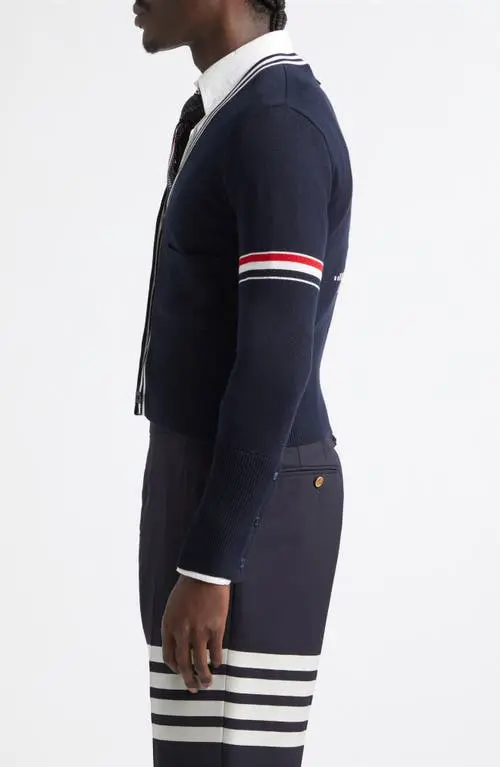 Thom Browne Sailboat Intarsia Cotton Cardigan