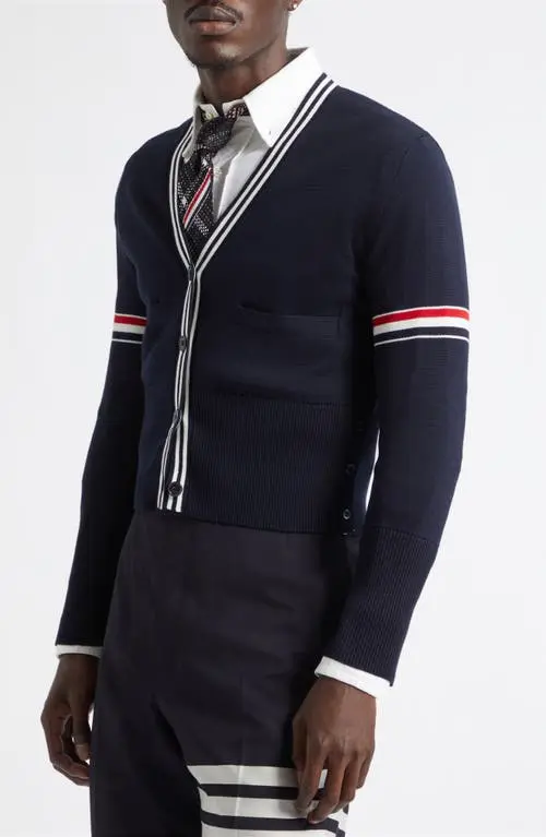 Thom Browne Sailboat Intarsia Cotton Cardigan