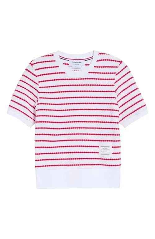 Thom Browne Stripe Cotton Honeycomb Jacquard T-shirt