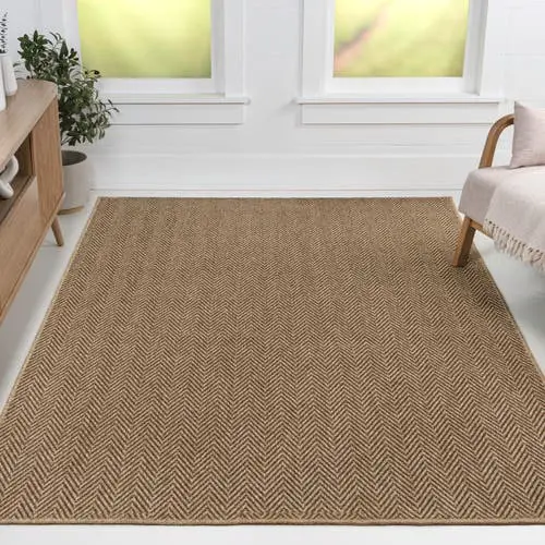 JONATHAN Y Rowena Easy Jute Scandinavian Boho Herringbone Weave Indoor/outdoor Area Rug