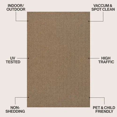 JONATHAN Y Rowena Easy Jute Scandinavian Boho Herringbone Weave Indoor/outdoor Area Rug