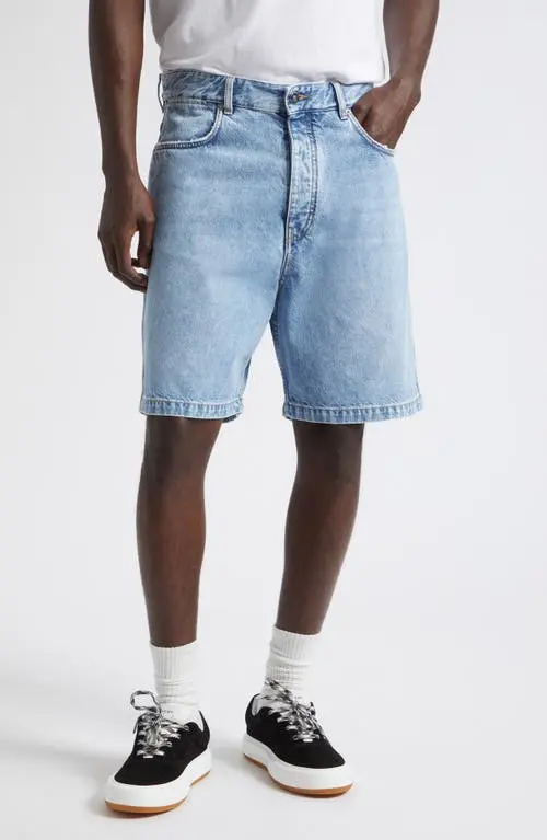 Givenchy Distressed Italian Denim Shorts - Light Blue