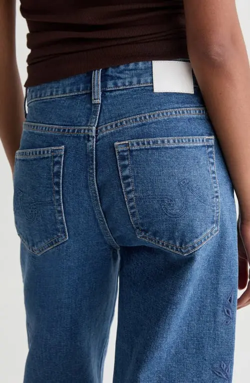 Ag Saige Wide Leg Crop Jeans With Cutout Details - Malbec