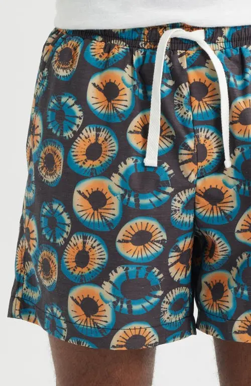 RIZORT Eye Print Drawstring Cotton Blend Shorts