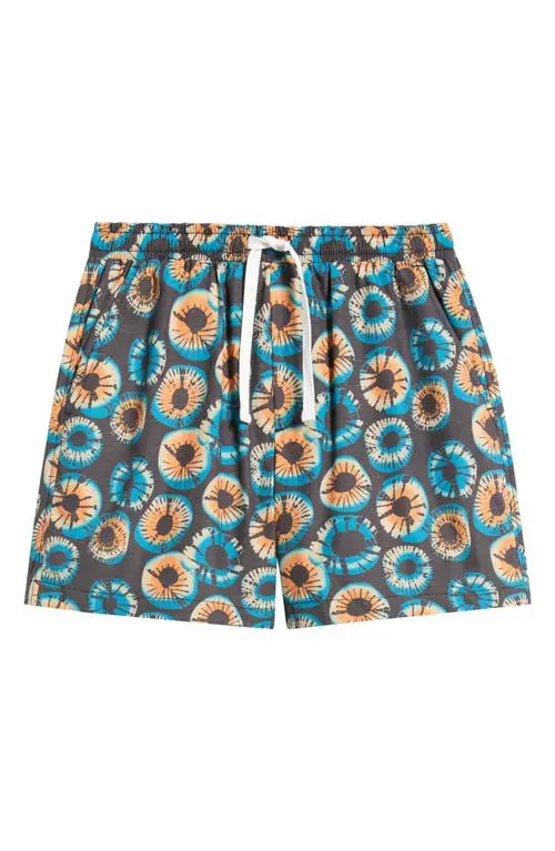 RIZORT Eye Print Drawstring Cotton Blend Shorts