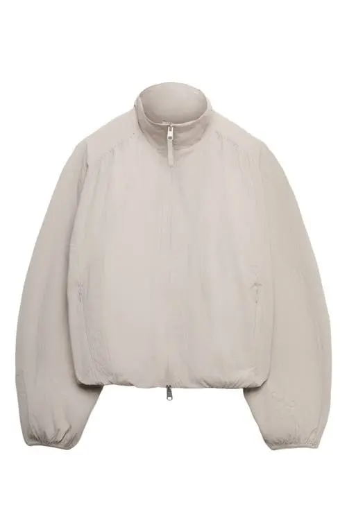M&s Funnel Neck Zip-up Jacket - Grey