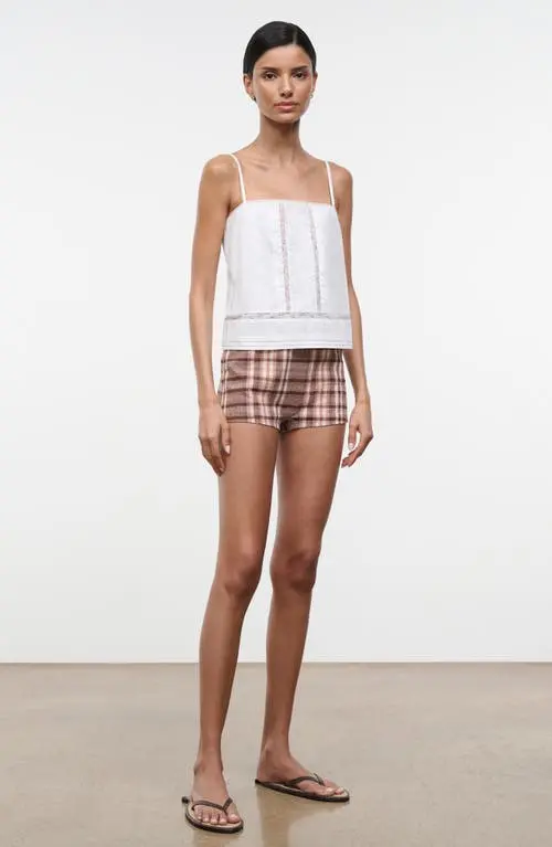 Staud Corinna Lace Detail Cotton Top - Ivory