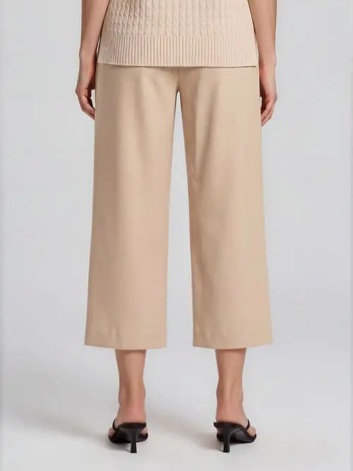 MASAI COPENHAGEN Mapiana Cropped Culotte Trousers - White Pepper
