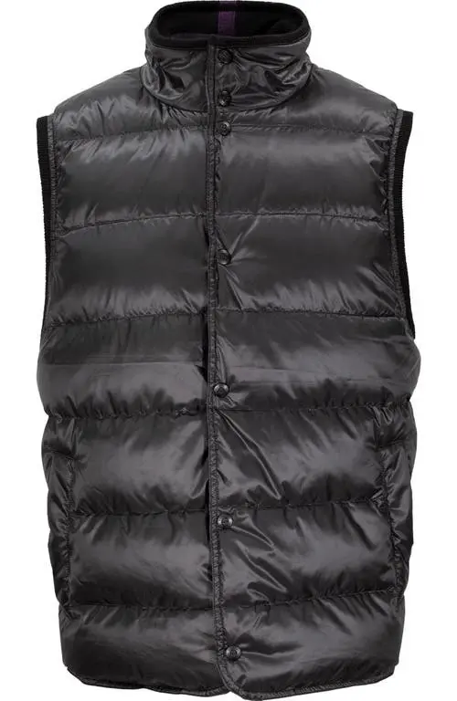 LORDS OF HARLECH Jork Hybrid Puffer Merino Wool Sweater Vest - Black