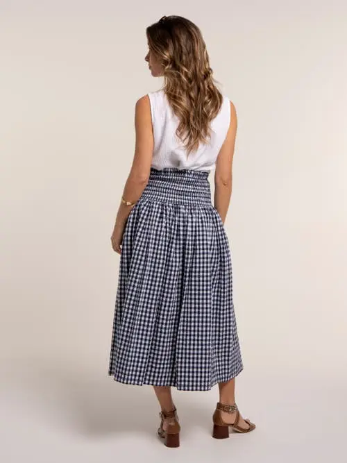 BRAKEBURN Gingham Teresa Midi Skirt