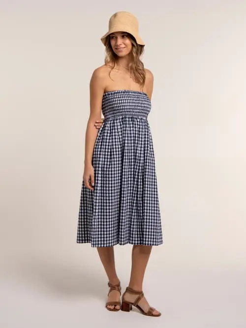 BRAKEBURN Gingham Teresa Midi Skirt