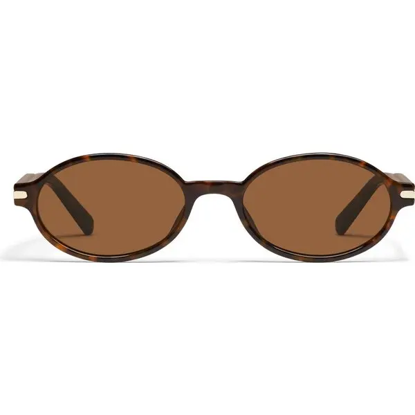 Quay Nevermind 54mm Round Sunglasses - Dark Tort/brown