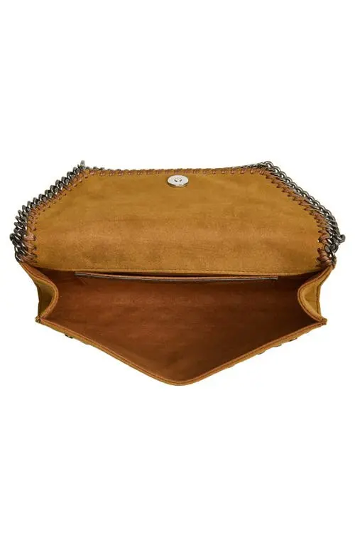 Stella McCartney Falabella Studded Faux Suede Wallet Crossbody Bag - Brandy