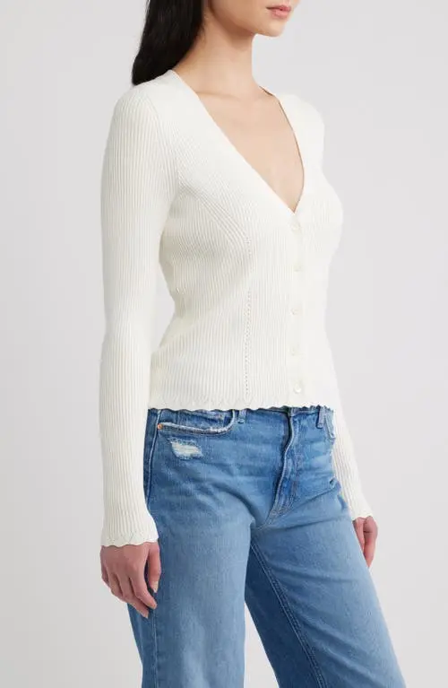 Paige Ribbed Eyelet Detail Cardigan
