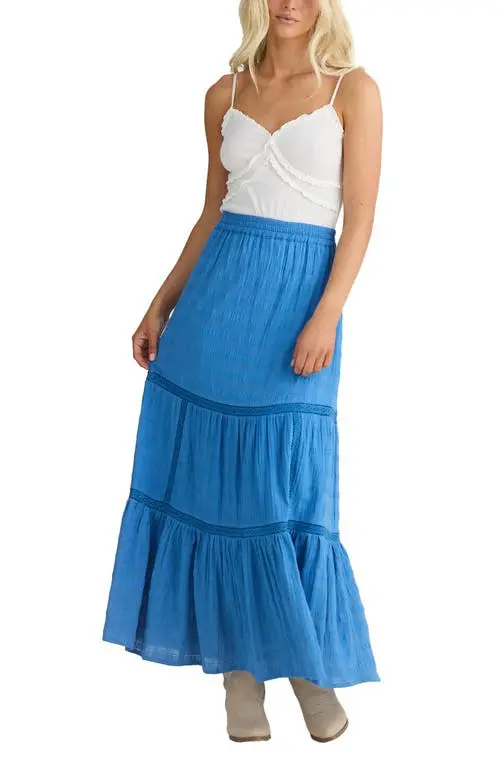 TALISMAN THE LABEL Aurora Tiered Maxi Skirt - Blue Haze