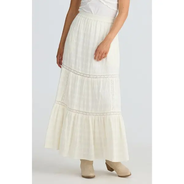TALISMAN THE LABEL Aurora Tiered Maxi Skirt - Off White