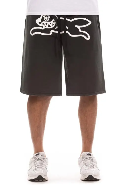 ICECREAM Terry Drawstring Shorts With Running Dog Logo - Jet Set