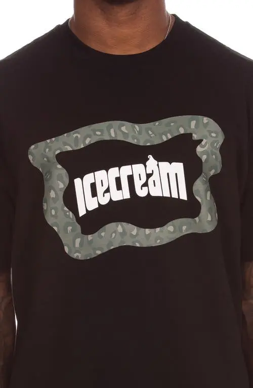 ICECREAM Leo Cotton Graphic T-shirt - Black