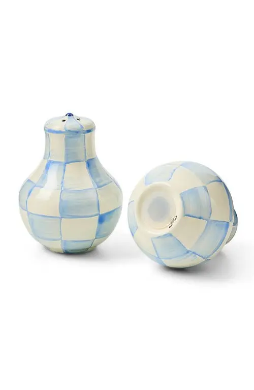 MACKENZIE-CHILDS Enamel Large Salt & Pepper Shaker Set - Sky Check