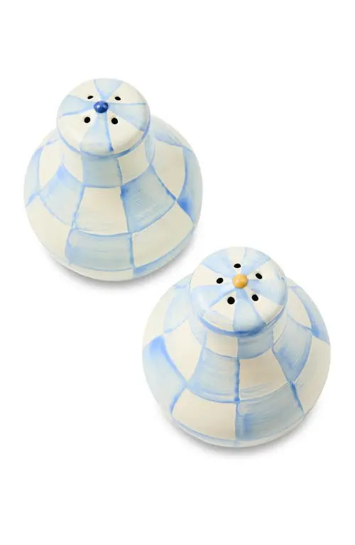 MACKENZIE-CHILDS Enamel Large Salt & Pepper Shaker Set - Sky Check