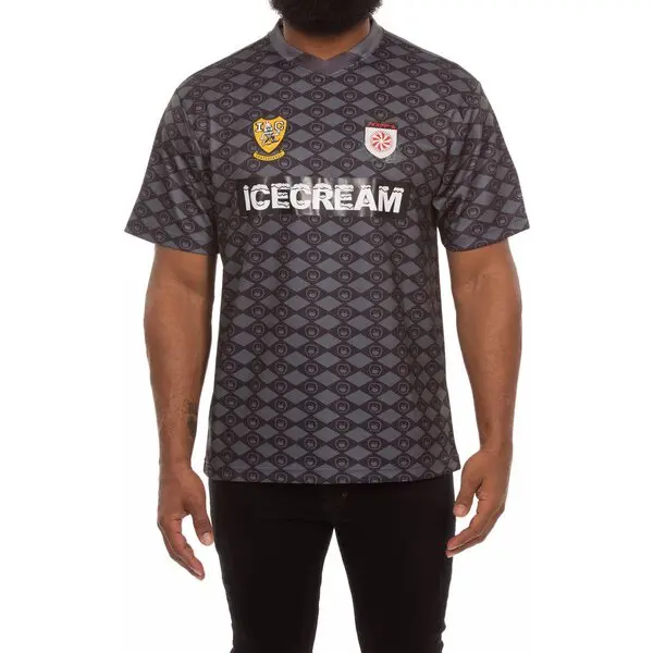 ICECREAM Frappe Short Sleeve Mesh V-neck Jersey - Black