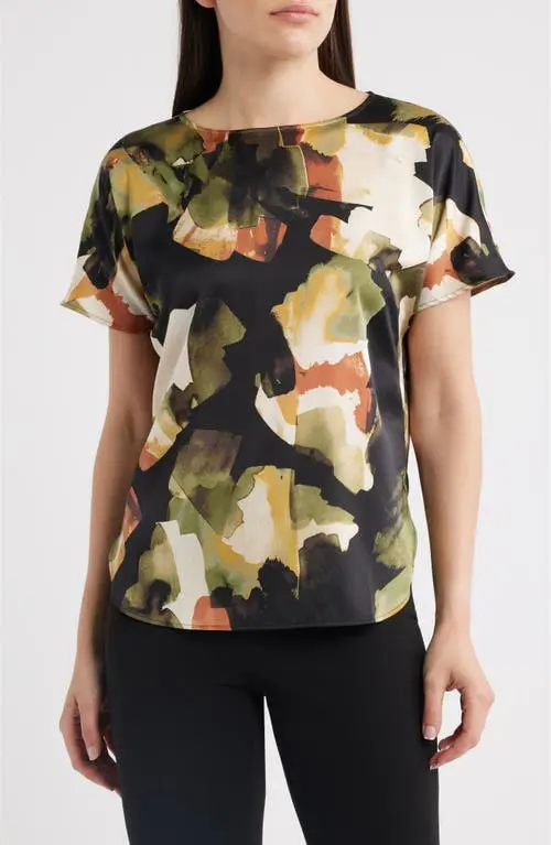 Anne Klein Abstract Print Short Sleeve Top