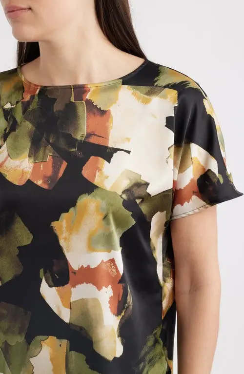 Anne Klein Abstract Print Short Sleeve Top