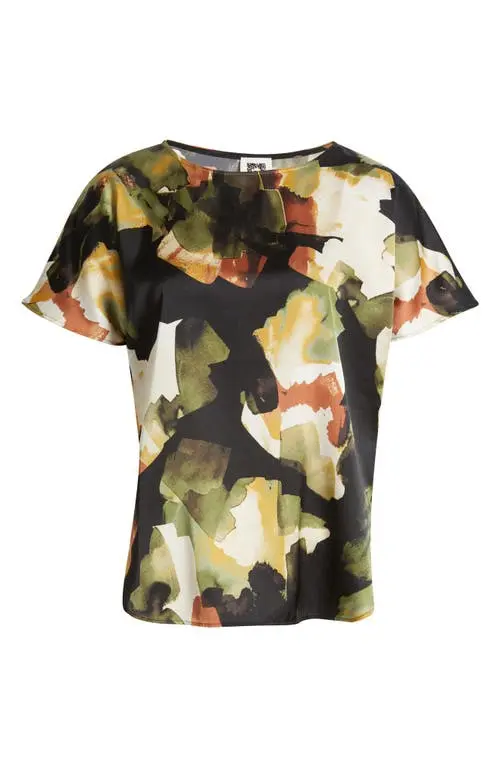Anne Klein Abstract Print Short Sleeve Top