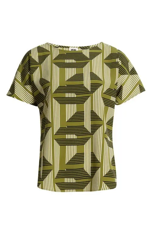 Anne Klein Geo Print Short Sleeve Top