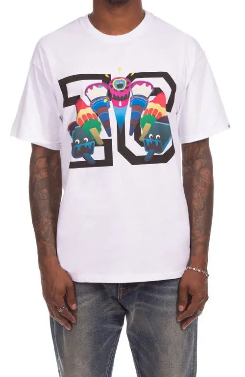 ICECREAM Friends Cotton Graphic T-shirt - White