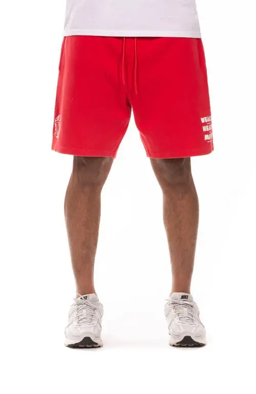 BILLIONAIRE BOYS CLUB Cotton Fleece Sweat Shorts - Red
