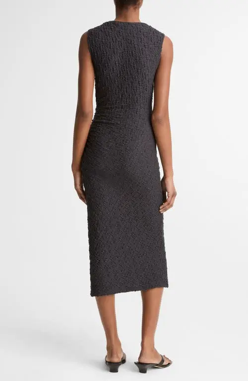 Vince Textured Ruched Sleeveless Dress