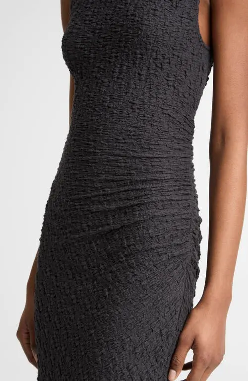 Vince Textured Ruched Sleeveless Dress