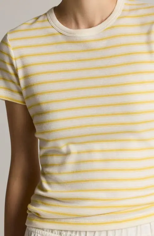 Vince Shrunken 90s Stripe Tee - Limone Combo