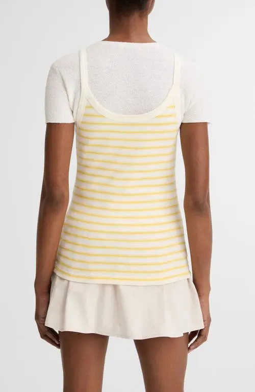 Vince Striped Pima Cotton Blend Camisole - Limone Combo