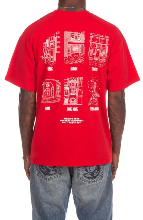 BILLIONAIRE BOYS CLUB Stores Graphic T-shirt - Red