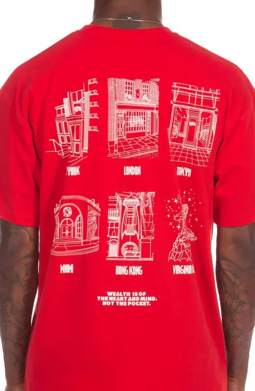 BILLIONAIRE BOYS CLUB Stores Graphic T-shirt - Red