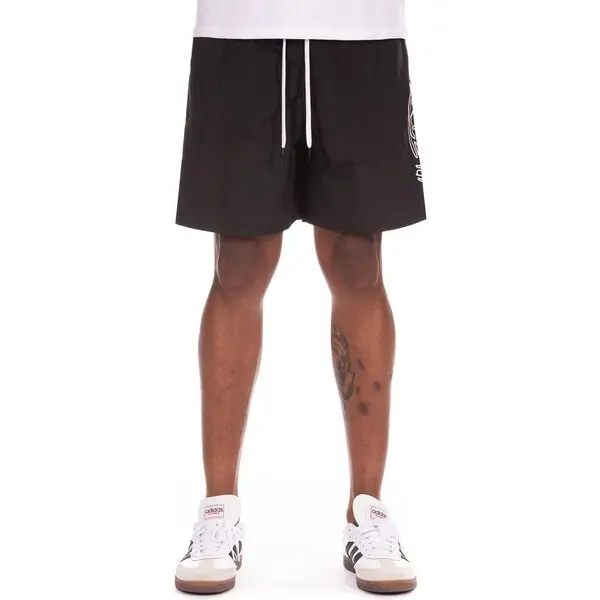 BILLIONAIRE BOYS CLUB Nylon Drawstring Shorts With Helmet Graphic - Black