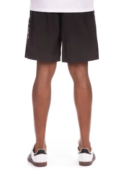 BILLIONAIRE BOYS CLUB Nylon Drawstring Shorts With Helmet Graphic - Black