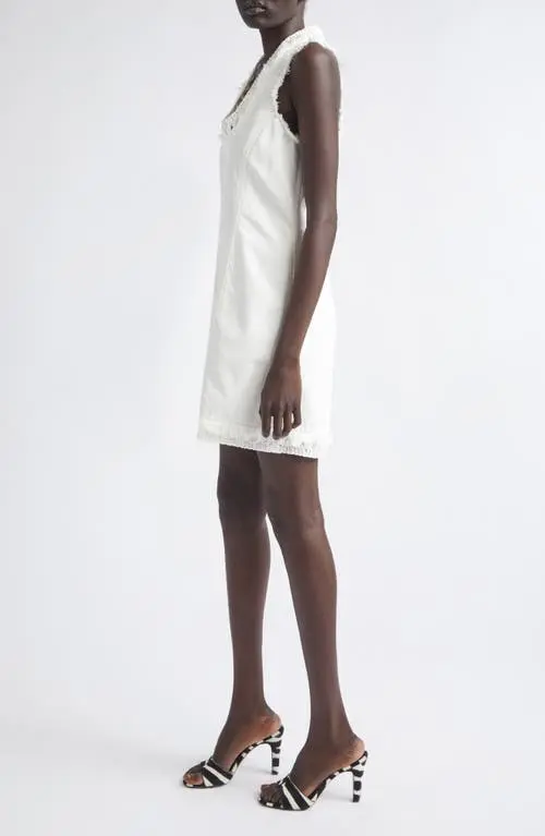 FERRAGAMO Sleeveless Denim Minidress With Crochet Neckline