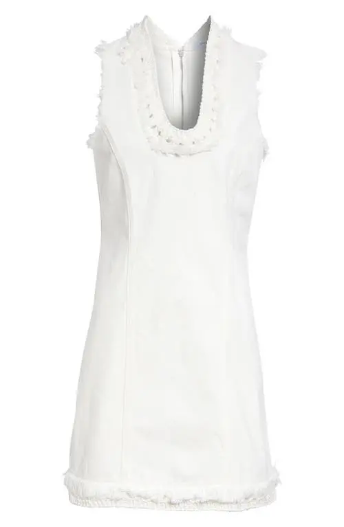 FERRAGAMO Sleeveless Denim Minidress With Crochet Neckline