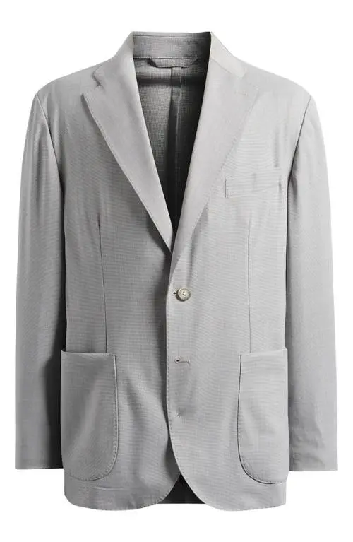 Eton Lana Tailored Fit Hopsack Tech Soft Wool Blend Blazer - Light Grey