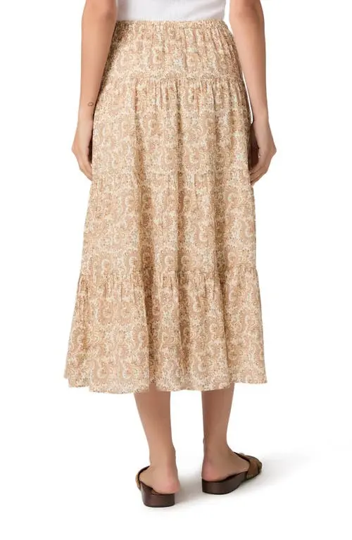 Paige Calabria Print Tiered Maxi Skirt