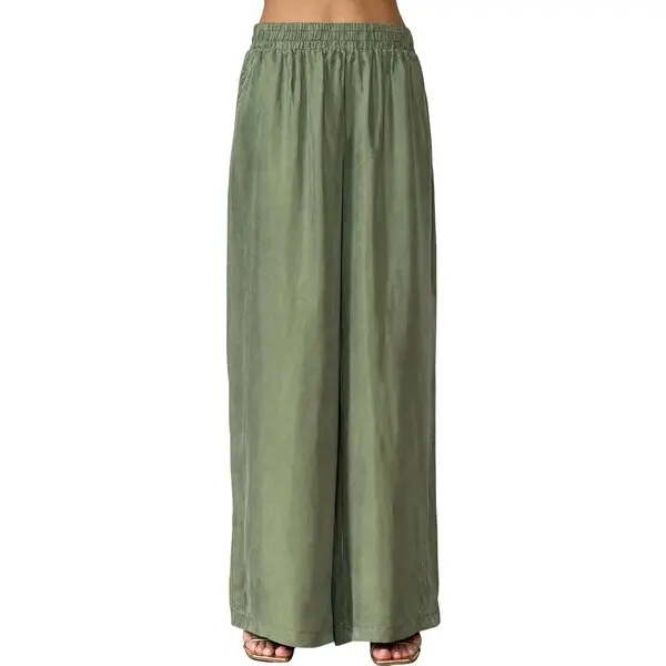 VIENS AVEC MOI The Riviera Cupro Wide Leg Pants