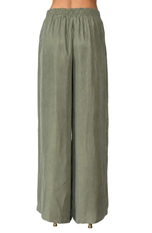 VIENS AVEC MOI The Riviera Cupro Wide Leg Pants